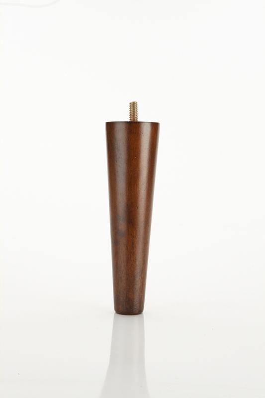 Wood Round Tapered Furniture Leg - 6” Tall With Finish Options